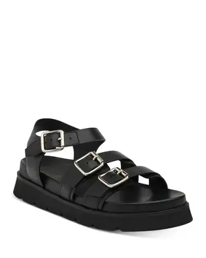 Whistles Jemma Triple Buckle Flatform Sandals - Black