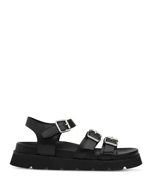 Whistles Jemma Triple Buckle Flatform Sandals - Black