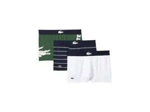 Lacoste Trunks 3-pack Big Croc On Side Underwear Thyme/navy Blue/white - Multi