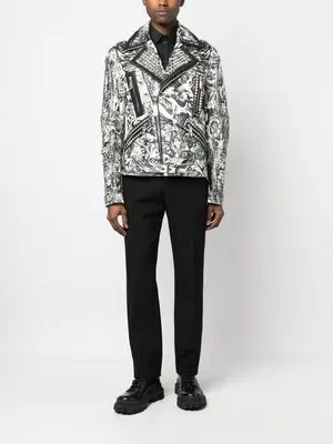 Philipp Plein Tattoo-print Biker Jacket