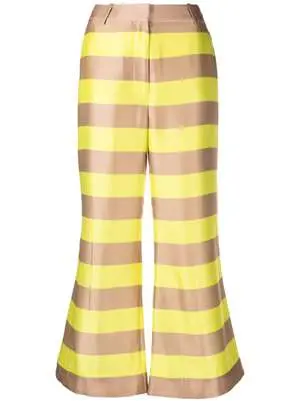Zimmermann Wonderland Striped Flared Trousers - Yellow