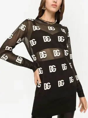 Dolce & Gabbana Logo-print Semi-sheer T-shirt