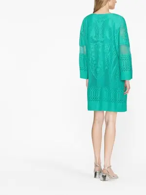 Alberta Ferretti Perforated Shift Dress