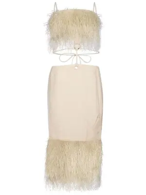 Jacquemus La Robe Raphia Fringed Dress - White
