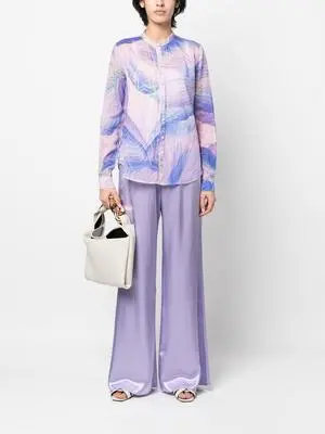 FORTE_FORTE Star-print Long-sleeve Shirt - Purple