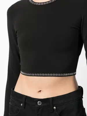 Alexander Wang Embellished Logo Cropped T-shirt
