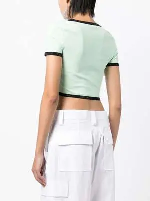 Alexander Wang Contrasting-border Cropped T-shirt