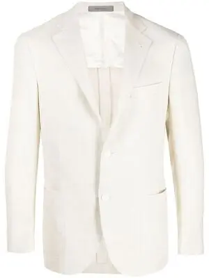 Corneliani Single-breasted Wool-blend Blazer - Neutrals