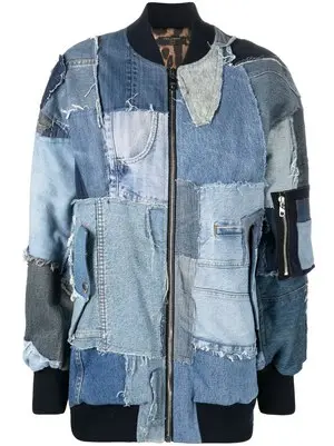 Dolce & Gabbana Patchwork Denim Bomber Jacket