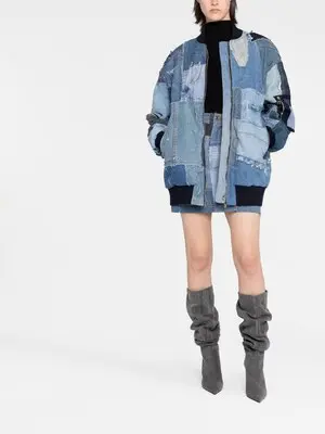 Dolce & Gabbana Patchwork Denim Bomber Jacket