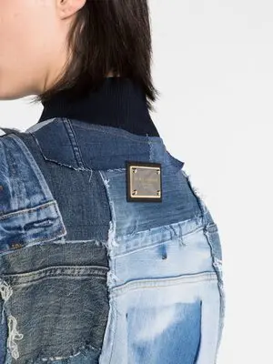 Dolce & Gabbana Patchwork Denim Bomber Jacket