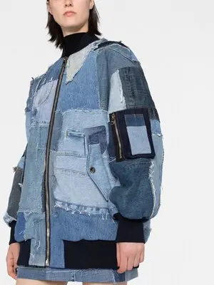 Dolce & Gabbana Patchwork Denim Bomber Jacket
