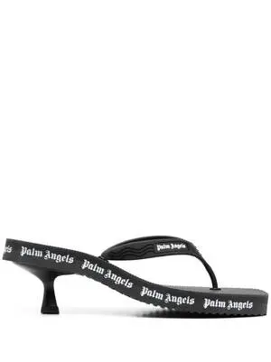 Palm Angels Logo-print Heeled Flip Flops