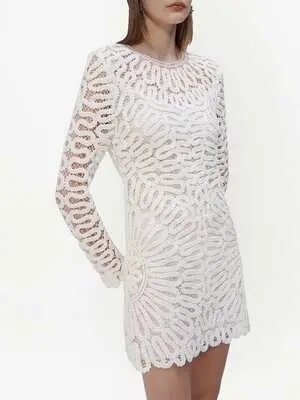Simkhai Mccall Cage Crochet Mini Dress - White