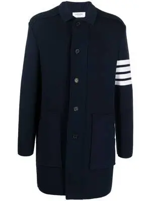 Thom Browne 4-bar Knitted Longline Cardigan