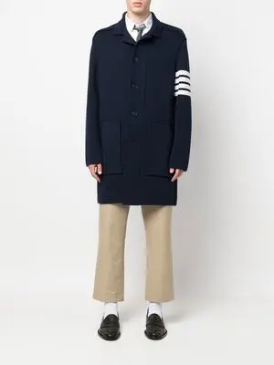 Thom Browne 4-bar Knitted Longline Cardigan