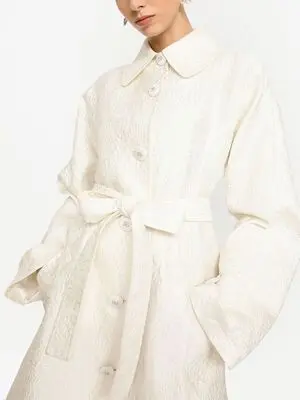 Dolce & Gabbana Single-breasted Brocade Coat - White