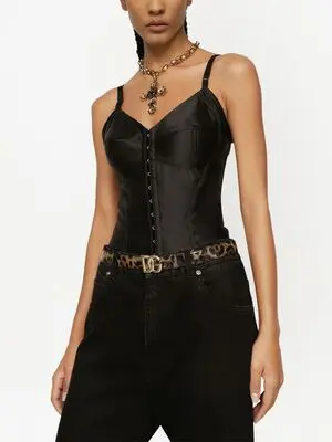 Dolce & Gabbana Dg Logo Leopard-print Belt - Brown