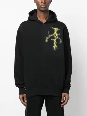 Philipp Plein Gothic Print Rhinestone Embellished Hoodie