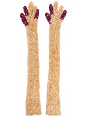 KIKO KOSTADINOV Extra-long Glitter-knit Gloves