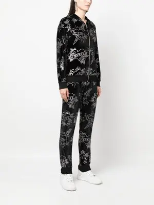 Philipp Plein Heart Velvet Tracksuit Set