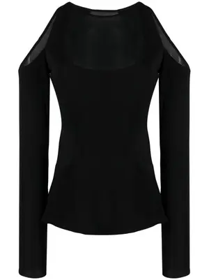TOM FORD Long Sleeve Sheer Panel Top