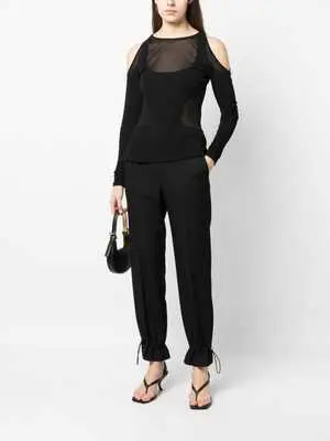TOM FORD Long Sleeve Sheer Panel Top