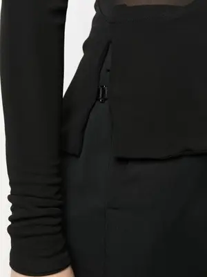 TOM FORD Long Sleeve Sheer Panel Top