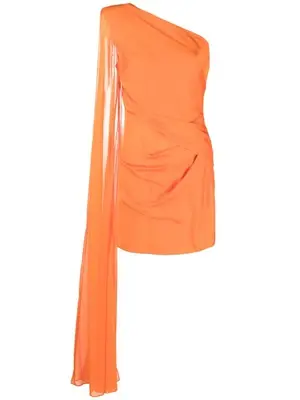 Roland Mouret One-shoulder Draped Dress - Orange