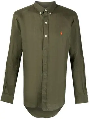 Polo Ralph Lauren Long-sleeve Linen-blend Shirt - Green