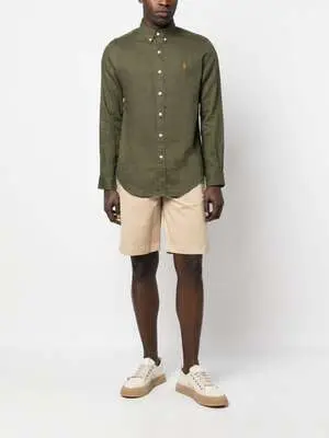 Polo Ralph Lauren Long-sleeve Linen-blend Shirt - Green