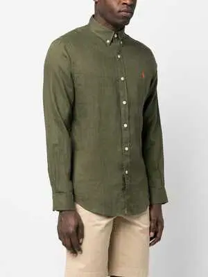 Polo Ralph Lauren Long-sleeve Linen-blend Shirt - Green