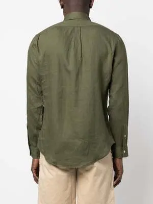 Polo Ralph Lauren Long-sleeve Linen-blend Shirt - Green