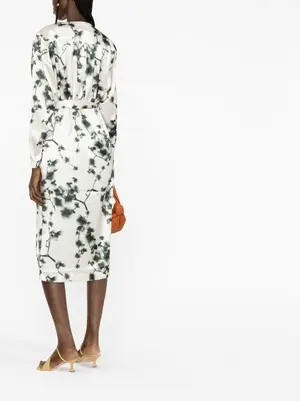 ROTATE BY BIRGER CHRISTENSEN Abstract Floral-print Midi Dress