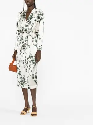 ROTATE BY BIRGER CHRISTENSEN Abstract Floral-print Midi Dress