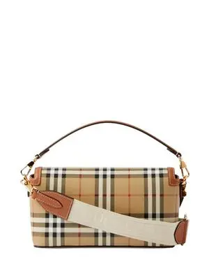 Burberry Check-pattern Top Handle Bag - Brown