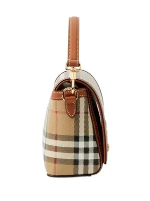Burberry Check-pattern Top Handle Bag - Brown