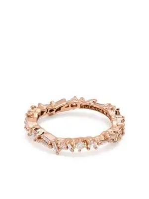 SUZANNE KALAN 18kt Yellow Gold Diamond Firework Eternity Ring - Silver