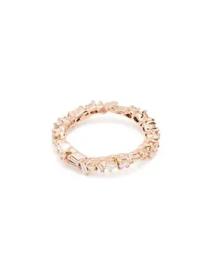 SUZANNE KALAN 18kt Yellow Gold Diamond Firework Eternity Ring - Silver