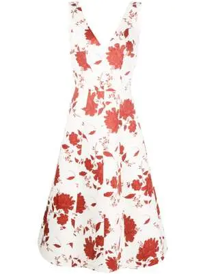 EMILIA WICKSTEAD Petrova Floral-print Midi Dress - Neutrals