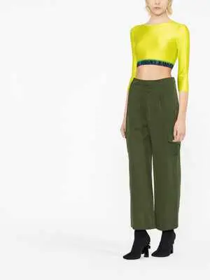 Versace Logo-trim Top - Green