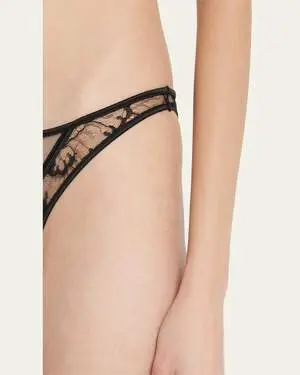 LIVY Adorn Low-rise Cutout Lace & Satin Briefs