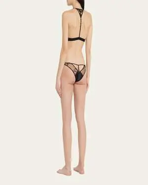LIVY Adorn Low-rise Cutout Lace & Satin Briefs