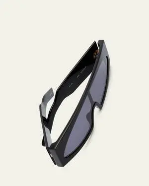 Rick Owens Gene Rectangle Sunglasses - Black/black