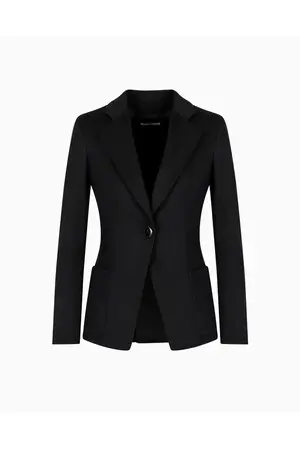 Giorgio Armani Single-breasted Virgin Wool And Cashmere Jacket - Black