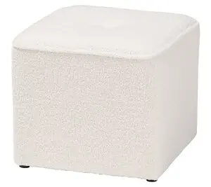 BAXTON STUDIO Isaiah Boucle Upholstered Ottoman - One-color