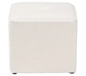 BAXTON STUDIO Isaiah Boucle Upholstered Ottoman