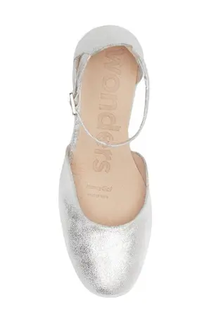 WONDERS Metallic Wedge Sandal - Silver