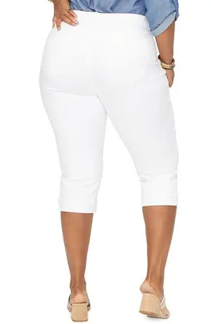 NYDJ Marilyn Cool Embrace® Cuff Crop Straight Leg Jeans - Optic White