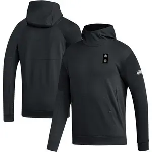 Adidas Philadelphia Union 2023 Player Travel Pullover Hoodie - Black